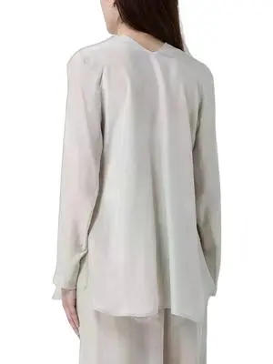 Ter Et Bantine V-neck Long-sleeve Silk Blouse - Neutrals