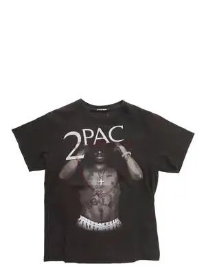HTC LOS ANGELES Tupac Lux Studded Graphic-print T-shirt - Black