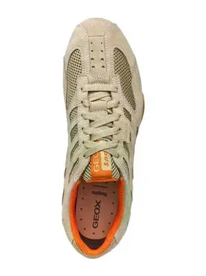 Geox Panelled Suede And Mesh Sneakers - Neutrals