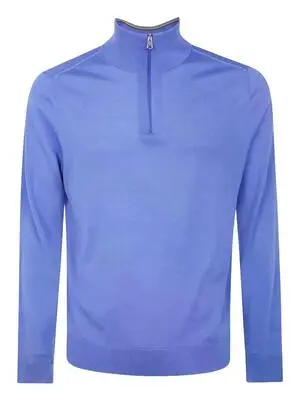 Paul Smith Quarter-zip Wool Sweater - Blue
