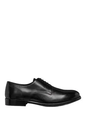 Geox Barberigo Leather Derby Shoes - Black