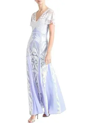 TEMPERLEY LONDON Giselle Embroidered Gown - Blue