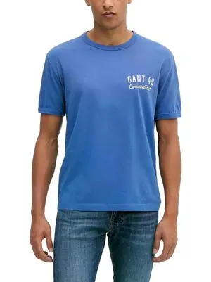 Gant Logo-print Crew-neck T-shirt - Blue