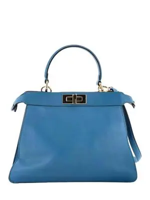 Fendi Peekaboo Iseeu Bag Leather Medium Satchel - Blue