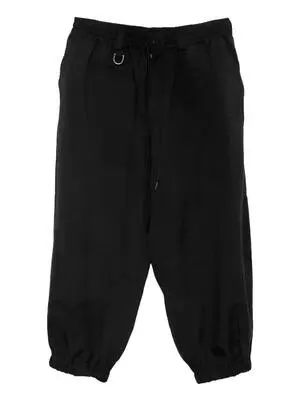 Y3 Drawstring Elasticated-cuffs Trousers - Black