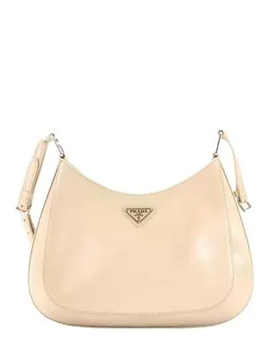 Prada Cleo Shoulder Bag Spazzolato Leather Hobo Bag - Neutrals