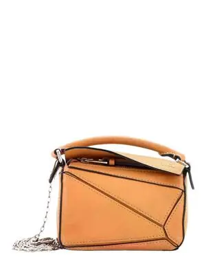 Loewe Puzzle Bag Leather Nano Crossbody Bag - Neutrals
