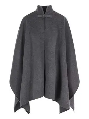 RÓHE Róhe Pankou-Knot Stand-Collar Cape Grey