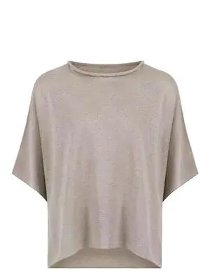 Dusan Fine-knit Asymmetric T-shirt - Neutrals