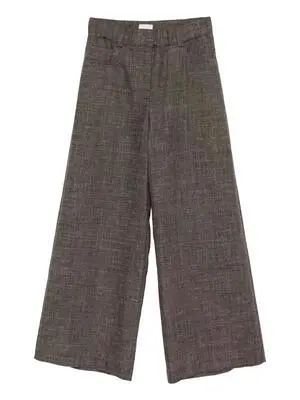 ALYSI Wide-leg Tailored Trousers - Brown