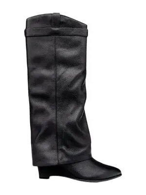 KAT MACONIE Knee-Length Wedge Heel Boots Black