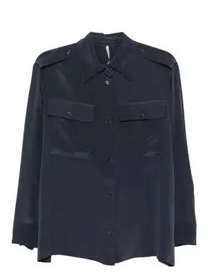 Liviana Conti Buttoned Pocket Shirt - Blue