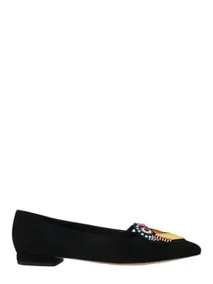 KAT MACONIE Embellished Pointed-toe Ballet Flats - Black