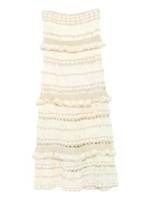 Zimmermann Crochet Ruffled Skirt - Neutrals