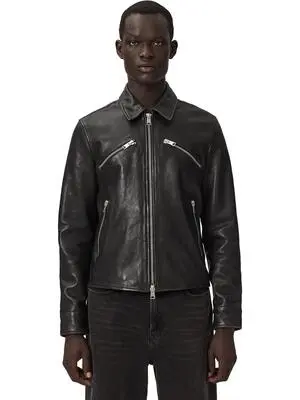 ALLSAINTS Verdi Fitted Leather Jacket - Black