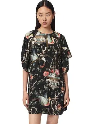 ALLSAINTS Xena Relaxed Fit Mini Dress - Black