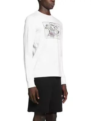 Moncler Graphic-print Long-sleeve T-shirt - White