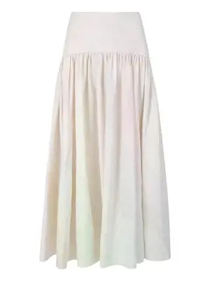 Staud STAUD Procida Gathered Linen Skirt Neutrals