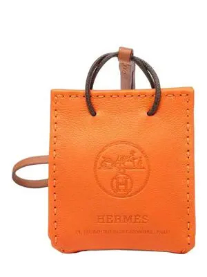 Hermès Shopping Bag Charm Keychain - Orange