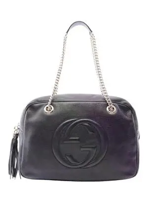 Gucci 2016-2026 Leather Soho Chain Shoulder Bag - Black
