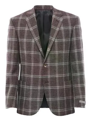 Corneliani Check-pattern Single-breasted Blazer - Brown
