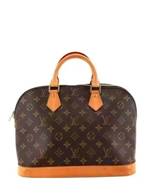 LOUIS VUITTON Alma Monogram Canvas Pm Satchel - Brown