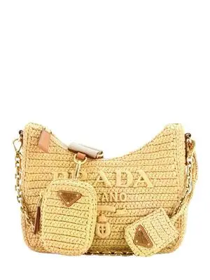 PRADA Re-edition 2000 Shoulder Bag Raffia Mini Hobo Bag