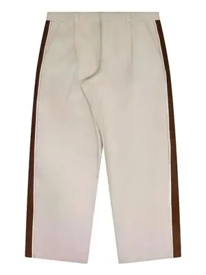 Ahluwalia Cream Wide Leg Trousers With Contrast Stitching - Neutrals
