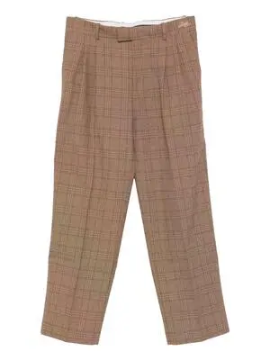 Drole De Monsieur Check Pattern Pleated Trousers - Brown