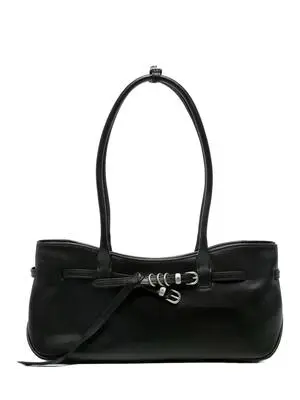 MARGESHERWOOD Buckled Leather Shoulder Bag - Black