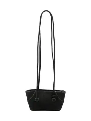 MARGESHERWOOD Contrast-stitched Leather Crossbody Bag - Black