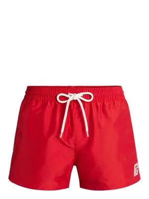 Balmain Pb Embroide Swim Shorts - Red