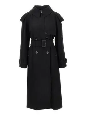 Burberry Fitzrovia' Gabardine Trench Coat - Black