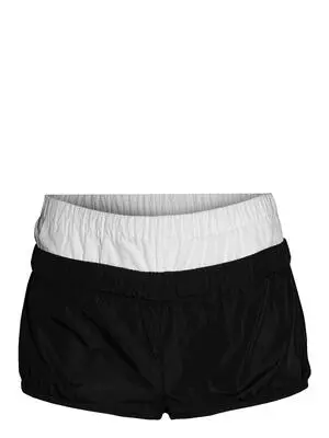 VESTIAIRE D'UN OISEAU LIBRE Contrast Mini Shorts - Black