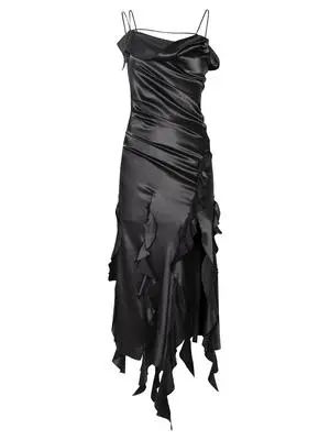SVETA MILANO Silk Satin Capri Dress - Black