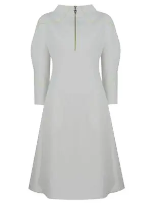 MIRIMALIST Angle Midi Dress Ecru - White