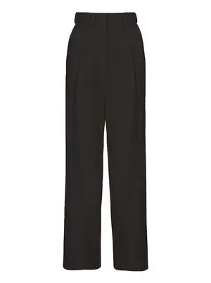 VESTIAIRE D'UN OISEAU LIBRE Merino Wool Wide-leg Trousers - Black