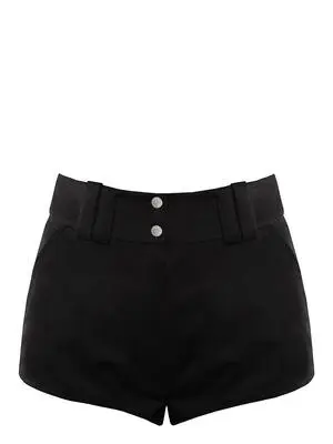 VESTIAIRE D'UN OISEAU LIBRE Wool Short Shorts - Black