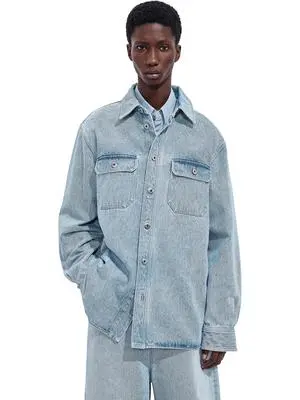 Bottega Veneta Sky Bleached Denim Overshirt - Light Bleach