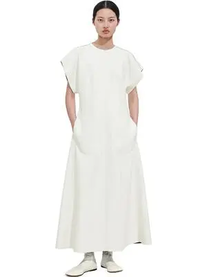 Bottega Veneta Bonded Leather Dress - Chalk/double Black