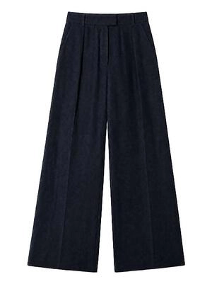 OMNES Pearl Wide-leg Linen-blend Trousers - Navy