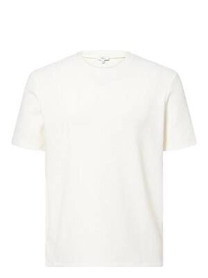 ARNE Pleated Crew-neck Woven T-shirt - Ecru