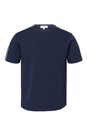 ARNE Everyday Luxe Piping Woven T-shirt Xxl - Navy