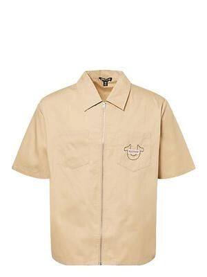 True Religion Buddha Logo-patch Cotton Shirt - Travertine
