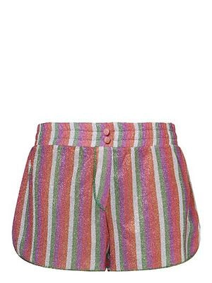 Oseree Lumiere Metallic Stretch-woven Shorts - Rose Multi