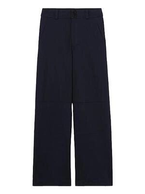 Claudie Pierlot Straight-leg High-rise Stretch-cotton Trousers - Navy