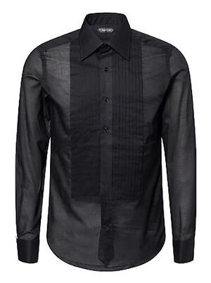 TOM FORD Slim-fit Cotton-voile Evening Shirt - Black