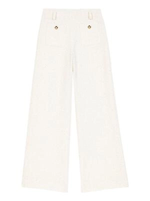 MAJE Straight-leg High-rise Tweed Cotton-blend Trousers 8