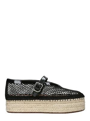 ALAÏA Fishnet Mesh-leather Espadrilles