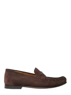 Fendi Scrunch Loafers In Dark Calfskin - Brown